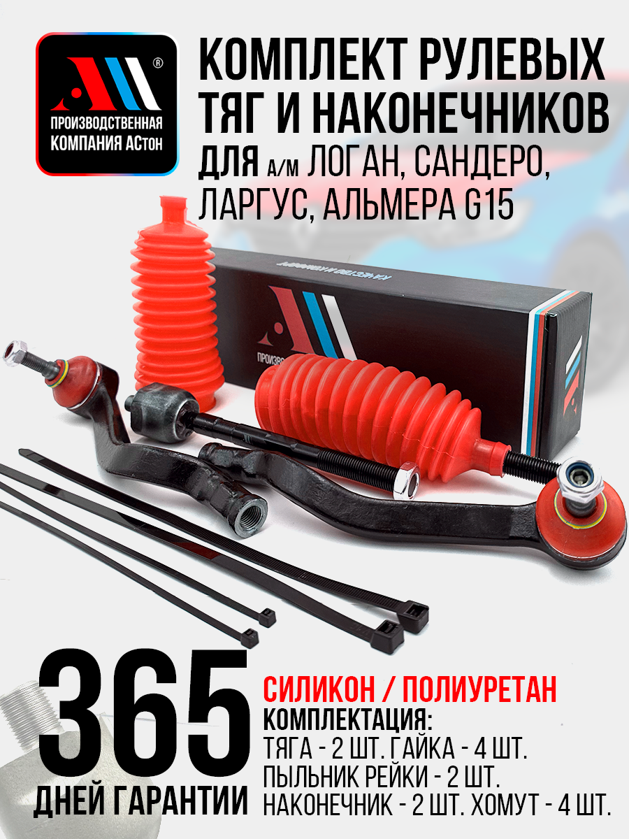 Рулевые наконечники и тяги для а/м Рено Логан, Лада Ларгус с пыльн НКР АС