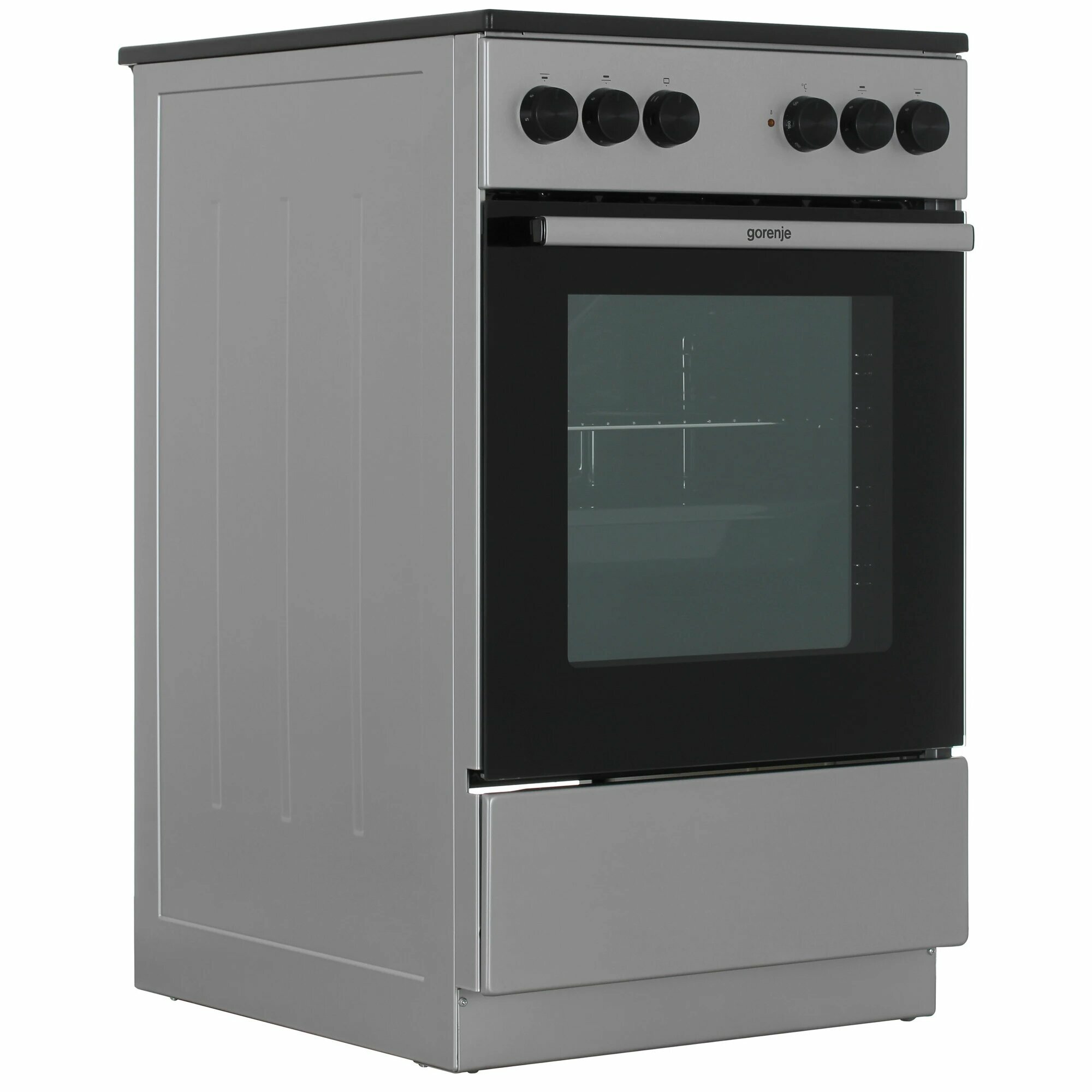 Электрическая плита Gorenje GEC5A20SG, 4 конфорки, защита от детей, серебристая