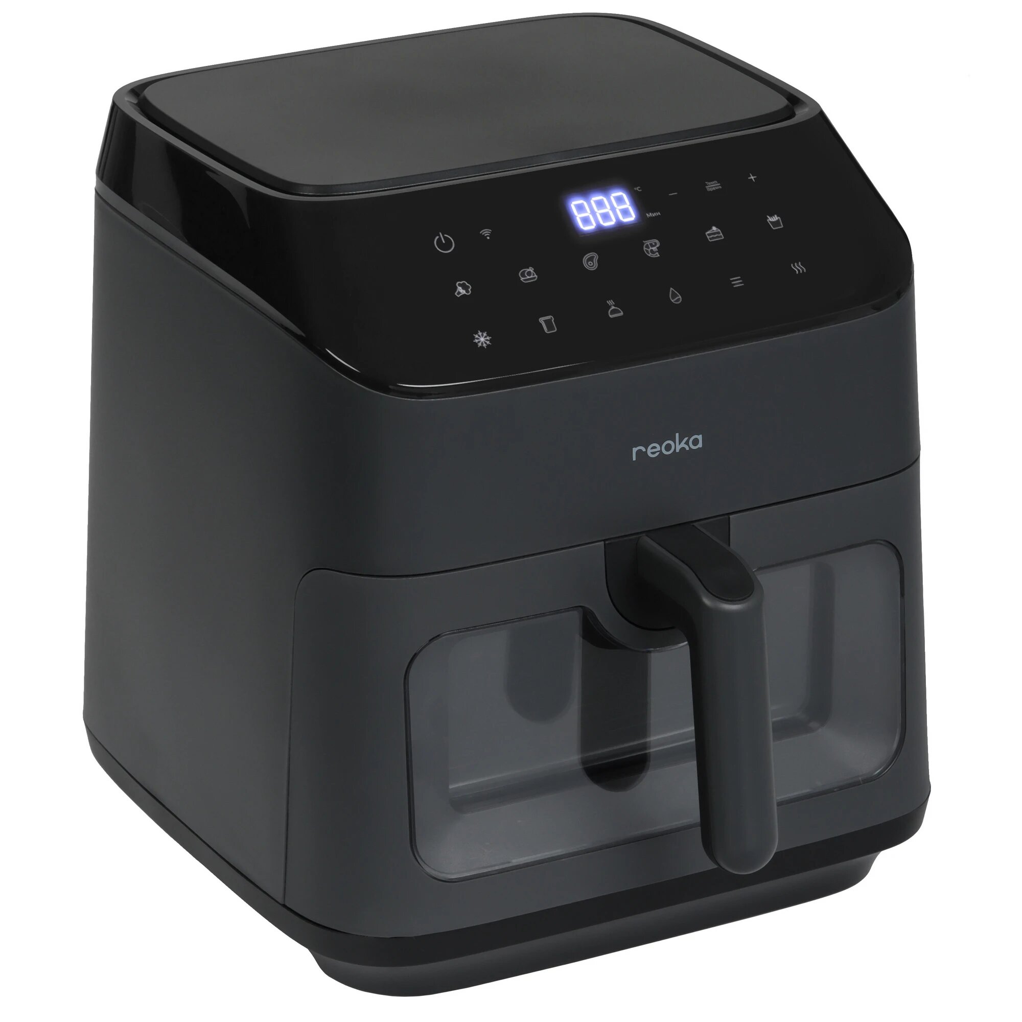 Аэрогриль Reoka "SmartFryPro" RKAF-D1306, 1350Вт, сенсорное управление, серый