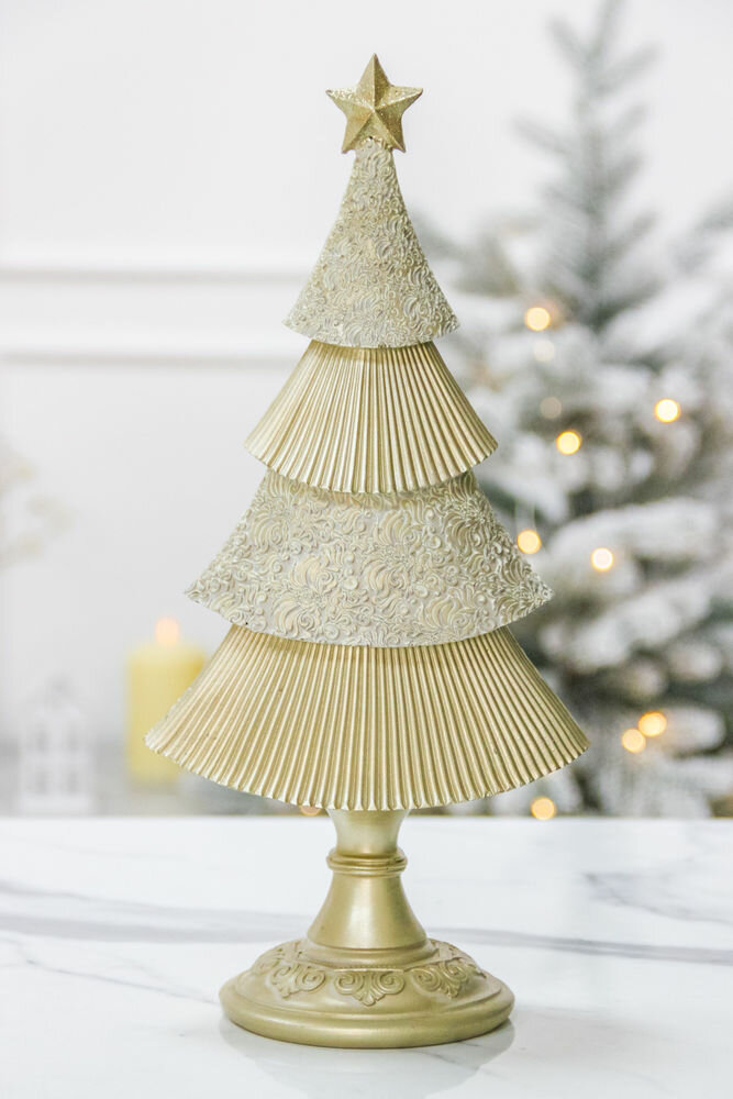 Декоративная настольная ЕЛЬ вэлори, полистоун, 32 см, Due Esse Christmas XNA22016302