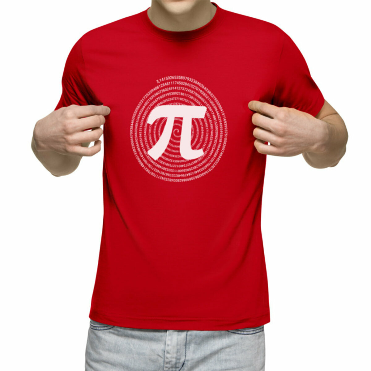 Мужская футболка «день числа пи математик я инженер 3,14 число пи» (красный, XL)
