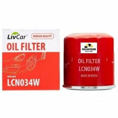 Фильтр масляный LIVCAR LCN034W VIC C-224 Nissan X-Trail T30, T31, T32, Micra III, IV, Murano, Note E11, E12, Primera II, III, Qashqai I, II, Sentra, Teana