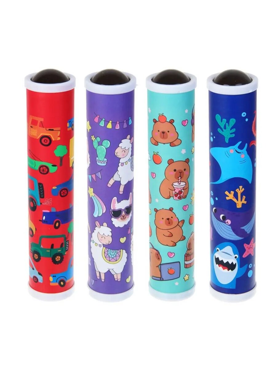 Калейдоскоп, бумага, стекло, пластик ABS, 18х4см, 4 дизайна