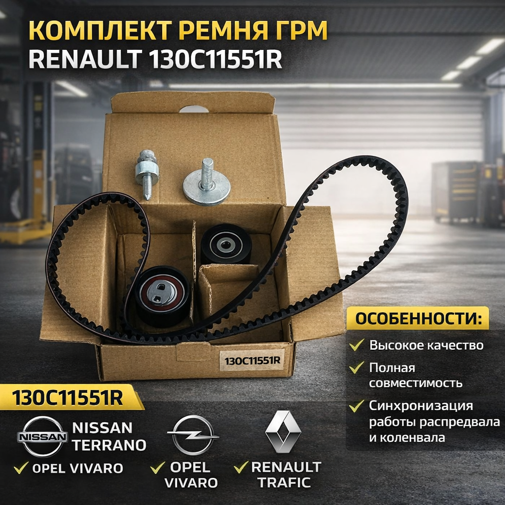 Комплект ремня ГРМ Renault 130C11551R Подходит: Nissan Terrano Opel Vivaro Renault Trafic