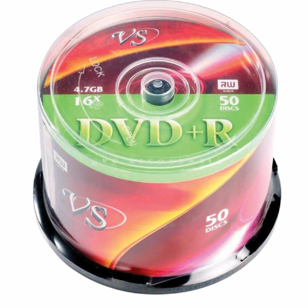 Vs Диски DVD+R 4.7Gb, 16x, Cake Box 50шт. 620472