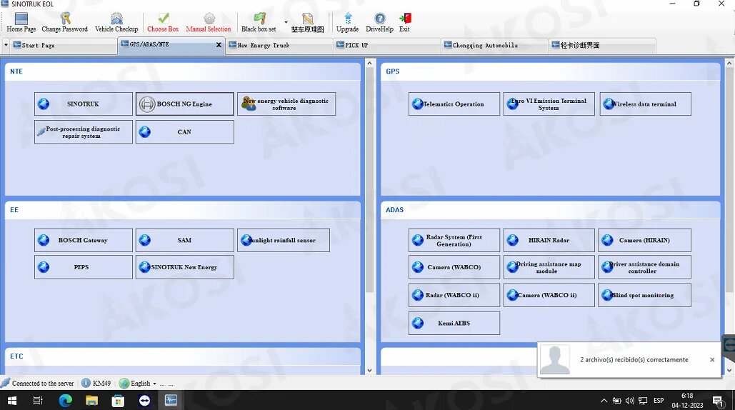 Sinotruck EOL OBD диагностический инструмент для HOWO A7/T7H/Sitrak/Hohan, only software