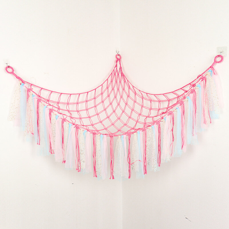 Трансграничная сетчатая сумка для игрушек, изготовленная вручную из хлопковой веревки, для детской комнаты, гамак для хранения игрушек.