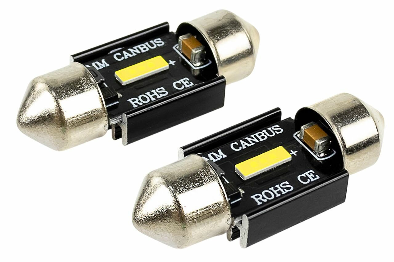 Светодиодные лампы подсветки SEM-ALI C5W 31мм (2.7w) с обманкой для ВАЗ 2101-2115, Лада Гранта, Калина, Приора, 4х4 (Нива), Шевроле Нива, Датсун