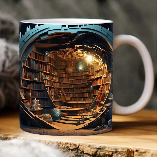 Кружка 3D Книжные стеллажи