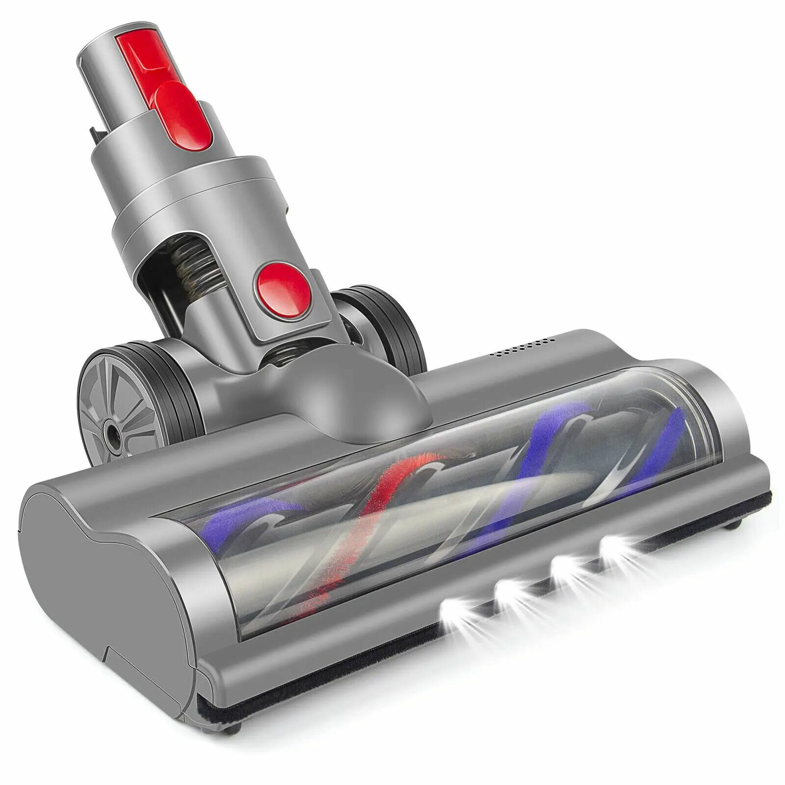 Турбощетка для пылесосов Dyson V7 V8 V10 V11 V15 с подсветкой и мощным мотором. Универсальная насадка для ковров и твердых полов.