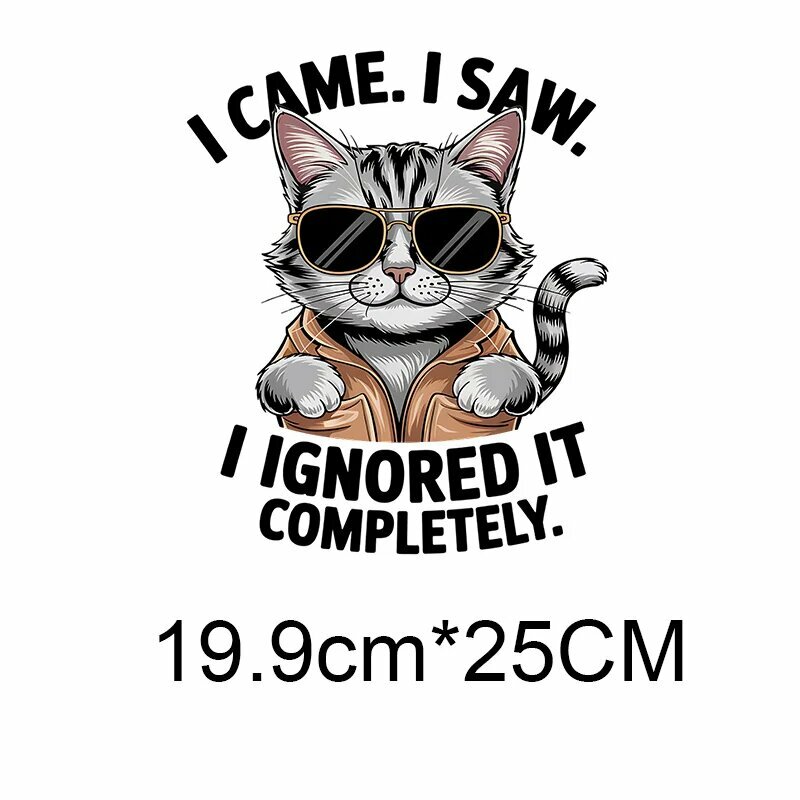 Наклейка на одежду с котиком, 19.9x25см, Цвет: yzhth00548-6