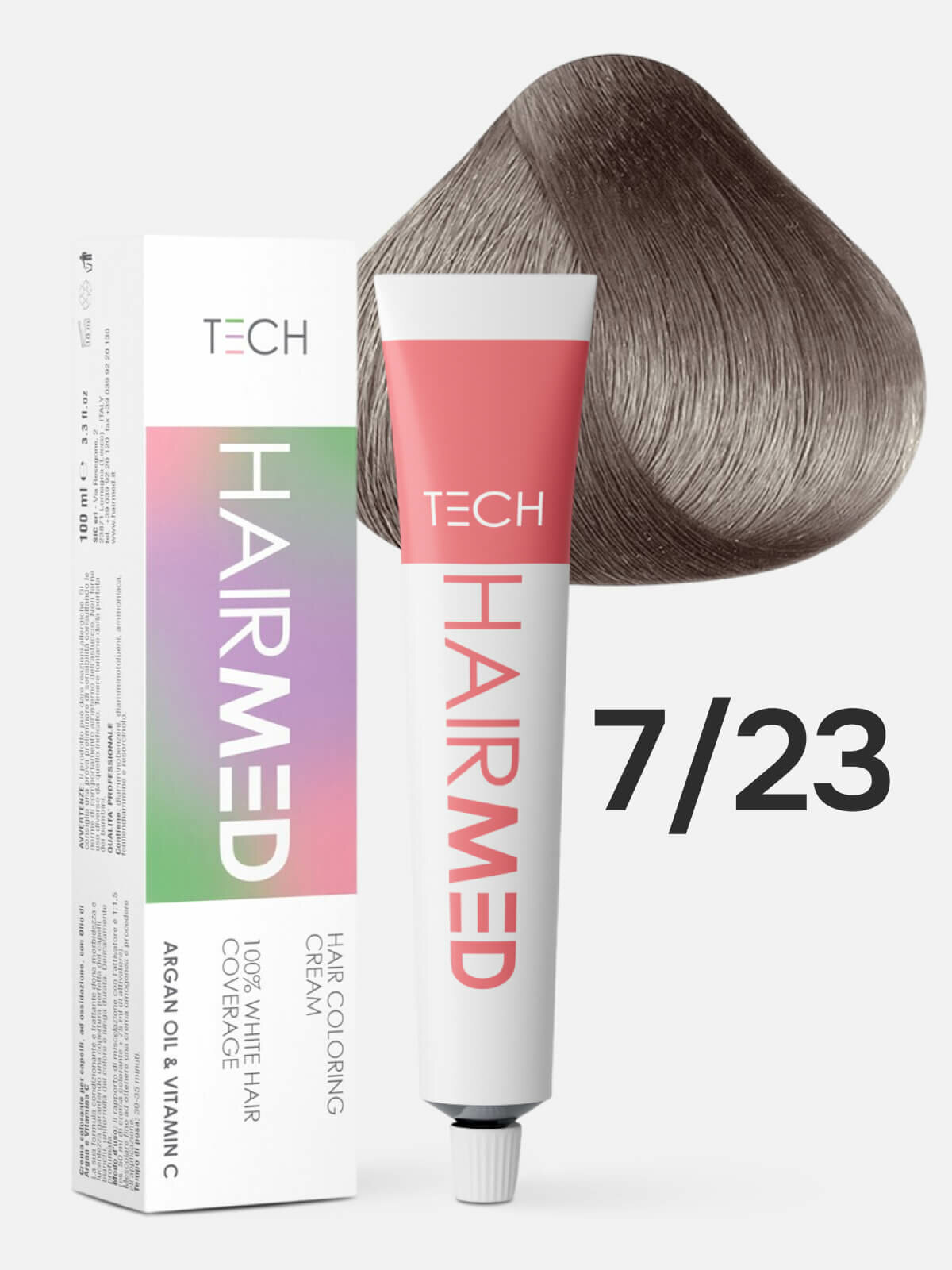 Крем - краска для волос профессиональная Hairmed 7/23 Русый Фиолетово-золотистый, 100 мл