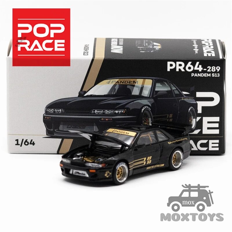 Bburago POP RACE 1:64 коллекционная модель автомобиля Черный, SILVIA S13 BLACK