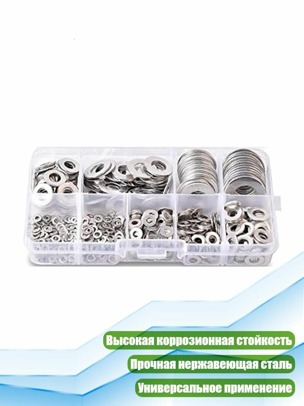 Большие плоские шайбы из нержавеющей стали 304