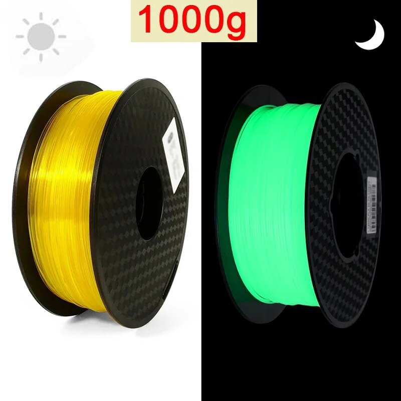 Светящаяся нить PETG Trans Yellow 1kg 1,75 мм