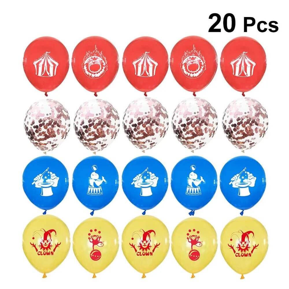 Латексные шарики с животными и конфетти золотистого цвета для декорирования вечеринки, 20 штук