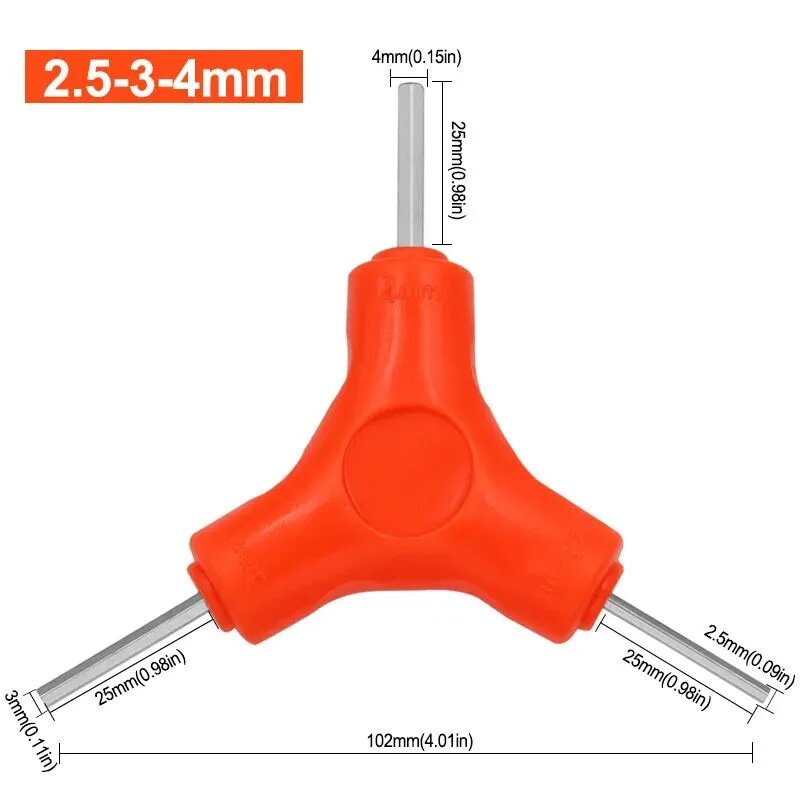 3 в 1 Trigeminal Hex Key Set 2.5/3/4/5/6/8mm Шестоугольный ключ Углеродная сталь Ручные инструменты Инструменты обслуживания велосипедов