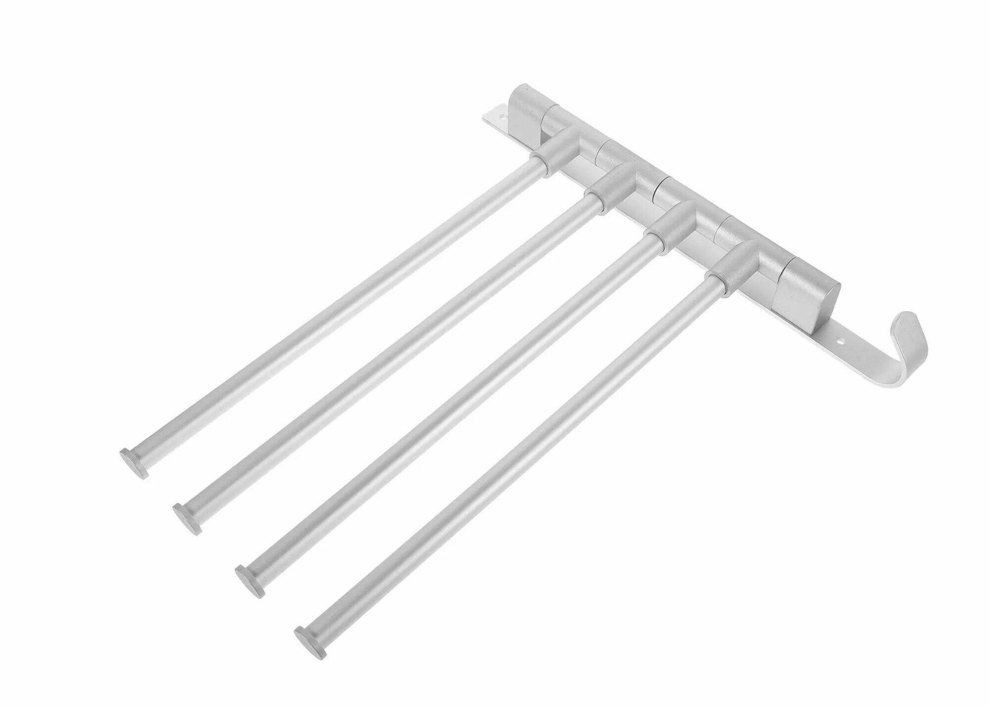 Держатель для полотенец, серебристый, поворотный механизм, 32x33 см, 4 штанги