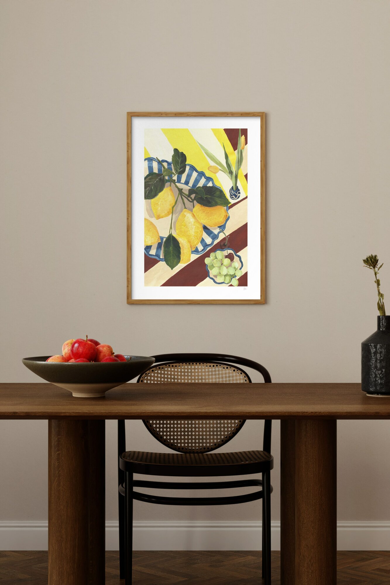 Плакат H&M 30X40 см Violets Print House - Lemons And Grapes Цвет: Разноцветный