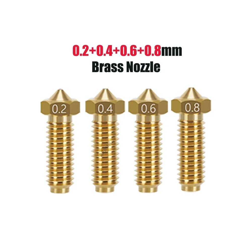 Набор сопел 0.2/0.4/0.6/0.8 мм, Brass Nozzle, Nozzle 2468