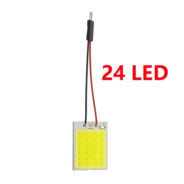 24 LED COB лампа желтая, 31-41 мм, BA9S C5W T10