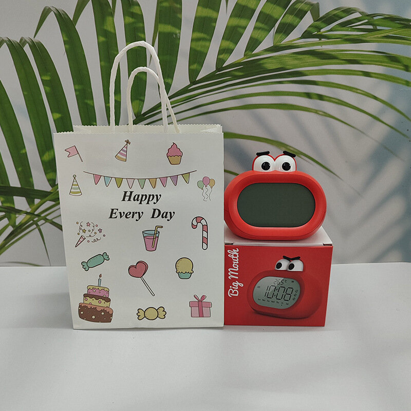 Будильник Big Mouth с USB-зарядкой, миниатюрные светящиеся электронные часы для прикроватной тумбочки, для студентов и детей, креативные бесшумные цифровые LED-часы для стола.