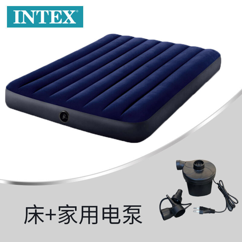 Надувной матрас INTEX для домашнего использования, двуспальный или односпальный, утолщенный, портативный для использования на открытом воздухе, складная надувная кровать для отдыха.