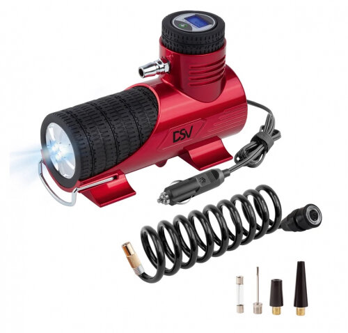 Компрессор Dsv цифровой 35 л/мин с быстросъёмным воздушным шлангом и LED фонарём