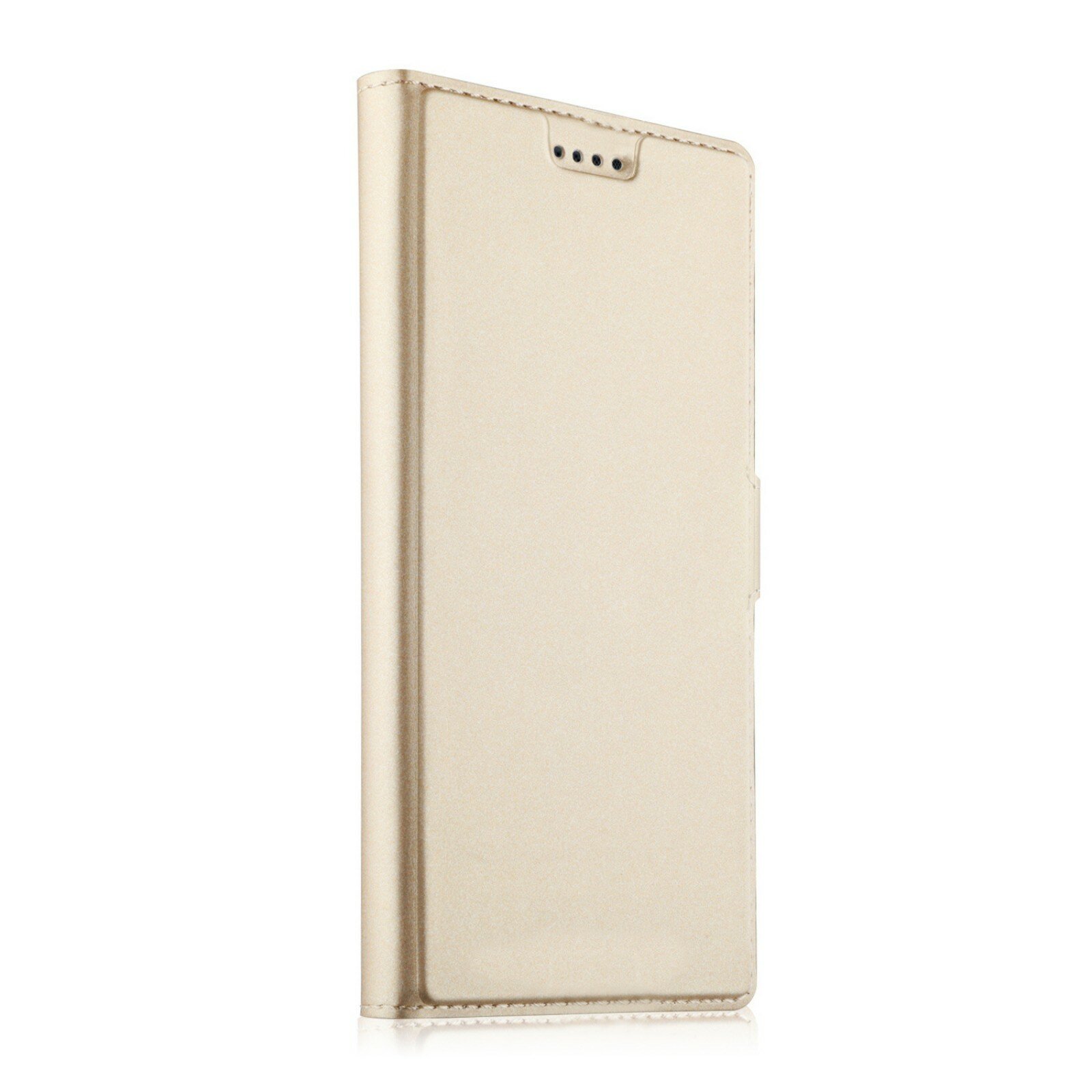 Чехол-книжка MyPads для Samsung Galaxy A6 (2018) с жёсткой металлической основой золотой