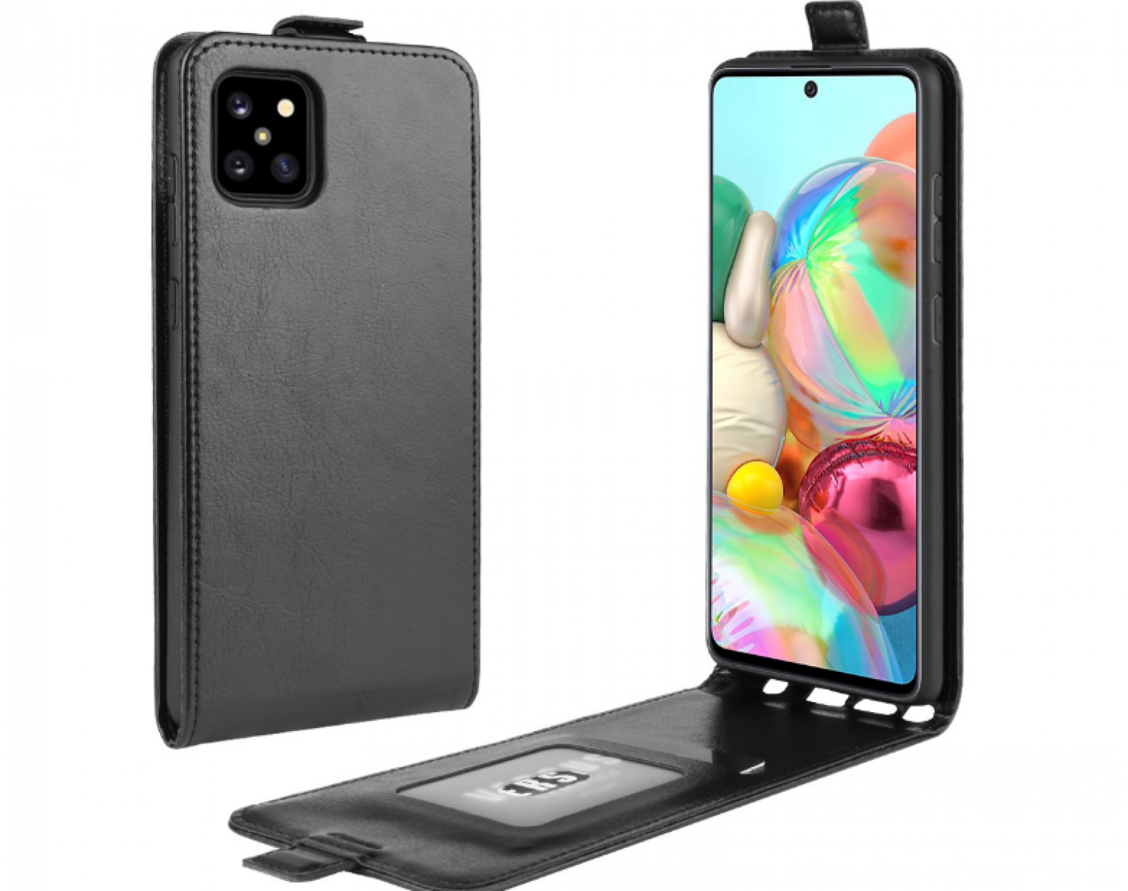 Чехол-флип MyPads для Samsung Galaxy Note 10 Lite с вертикальным откидным клапаном черный