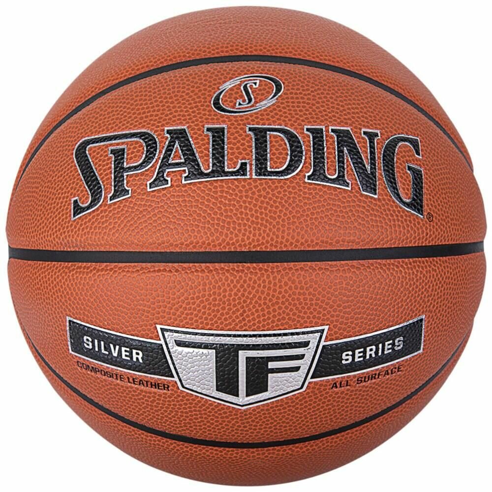 Баскетбольный мяч Spalding TF Silver Composite, Decathlon, Цвет: Белый / Оранжевый / Оранжевый, Размер: 5