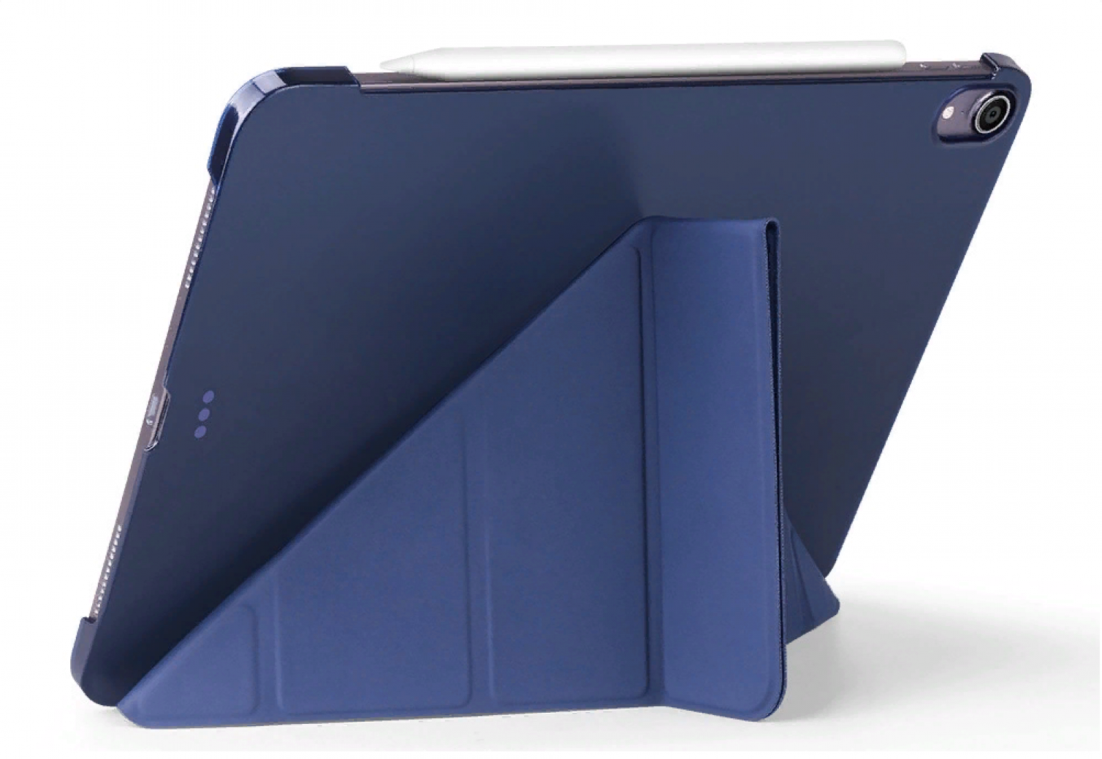 Чехол MyPads для Apple iPad 7, 8, 9 10.2 с подставкой Оригами натуральная кожа синий