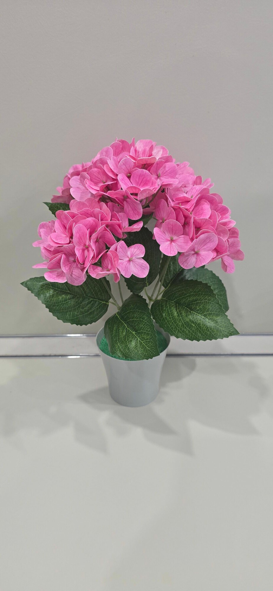 Искусственный цветок Holodilova, гортензия, в горшке, розовый