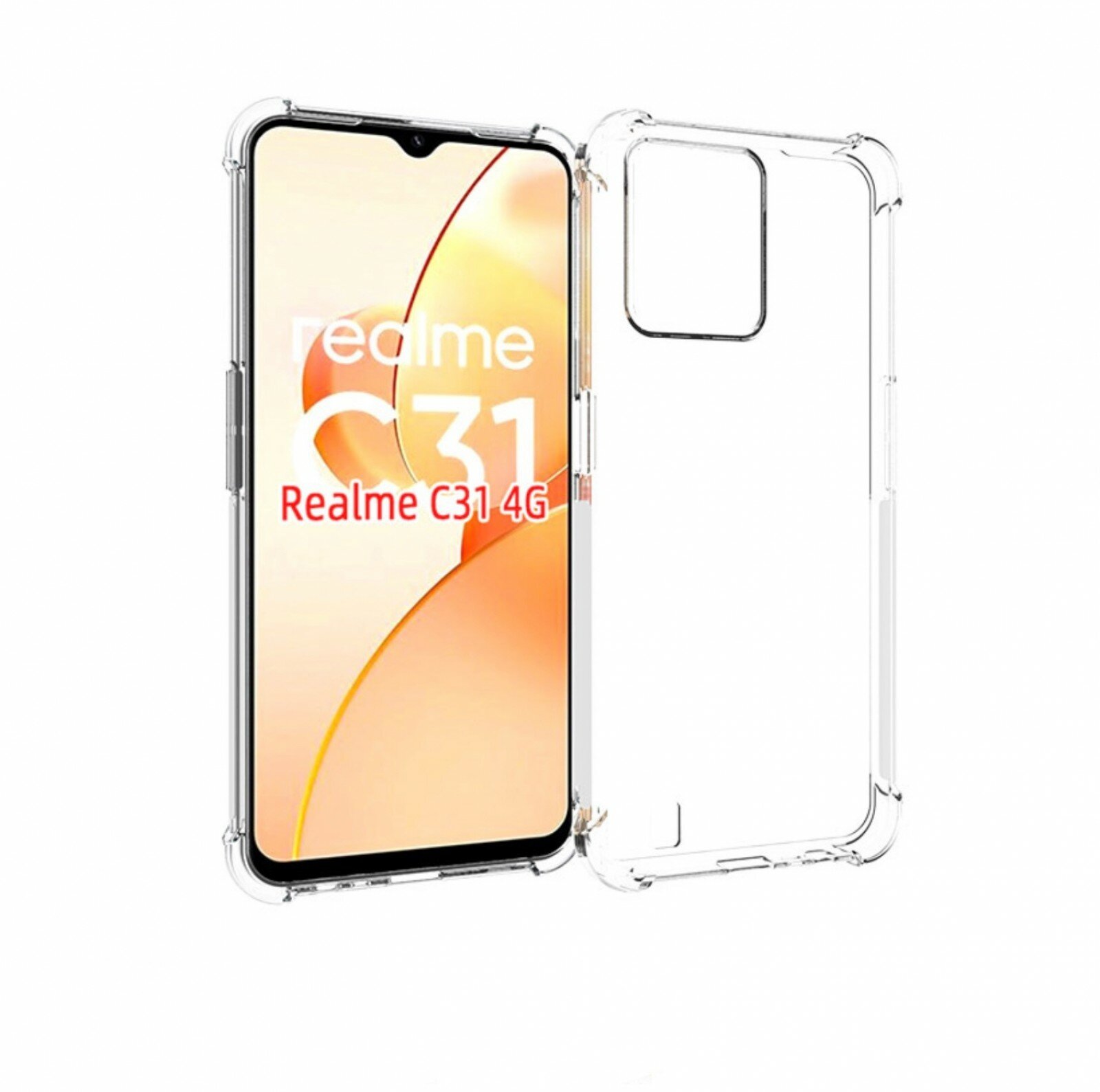 Чехол MyPads Tocco для OPPO realme C31 прозрачный противоударный с защитой углов
