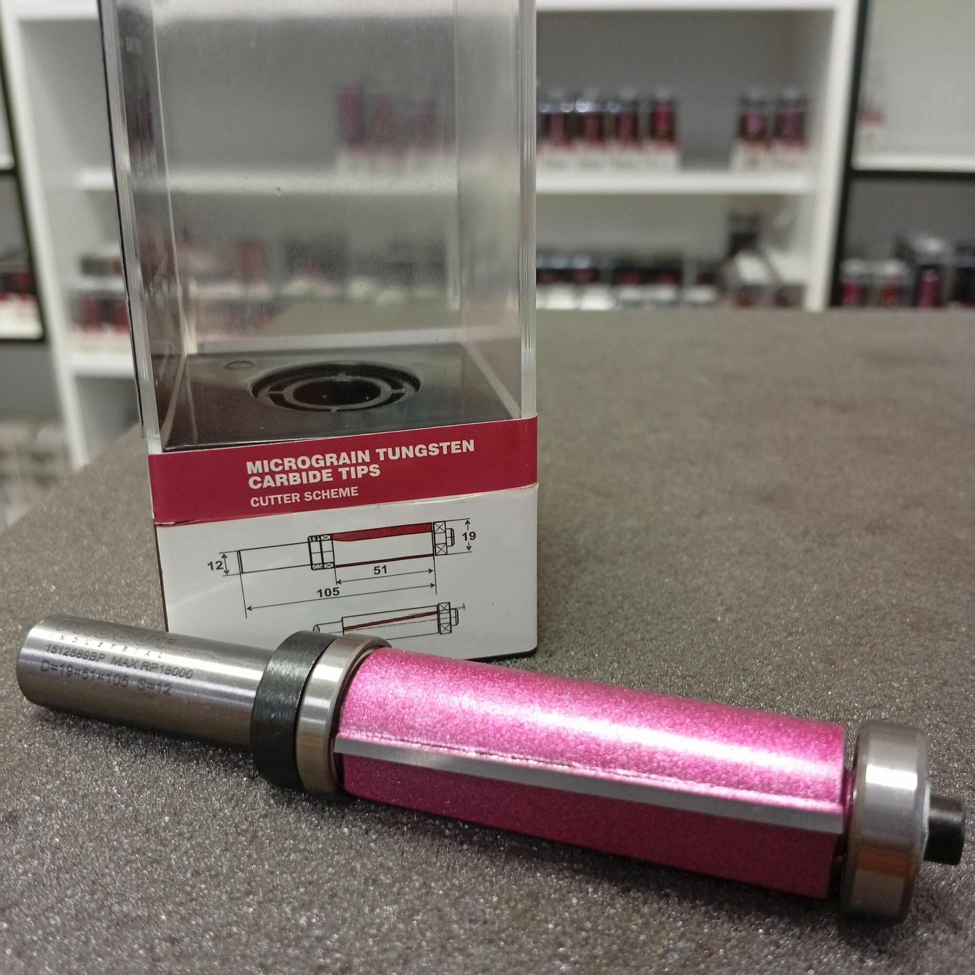 Фреза обгонная для еврозапила с лезвием под углом(нижний+верхний подшипник) Z 2 D 19x51x105 S 12 PROCUT