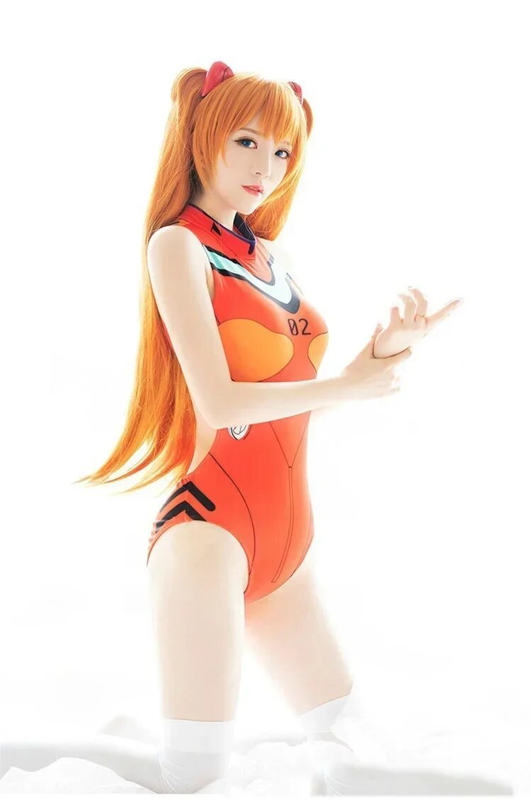 Косплей костюм Overwatch D.Va, Аянами Рей, Асука Лэнгли Сорью Оранжевый, XL, Asuka Langley Soryu