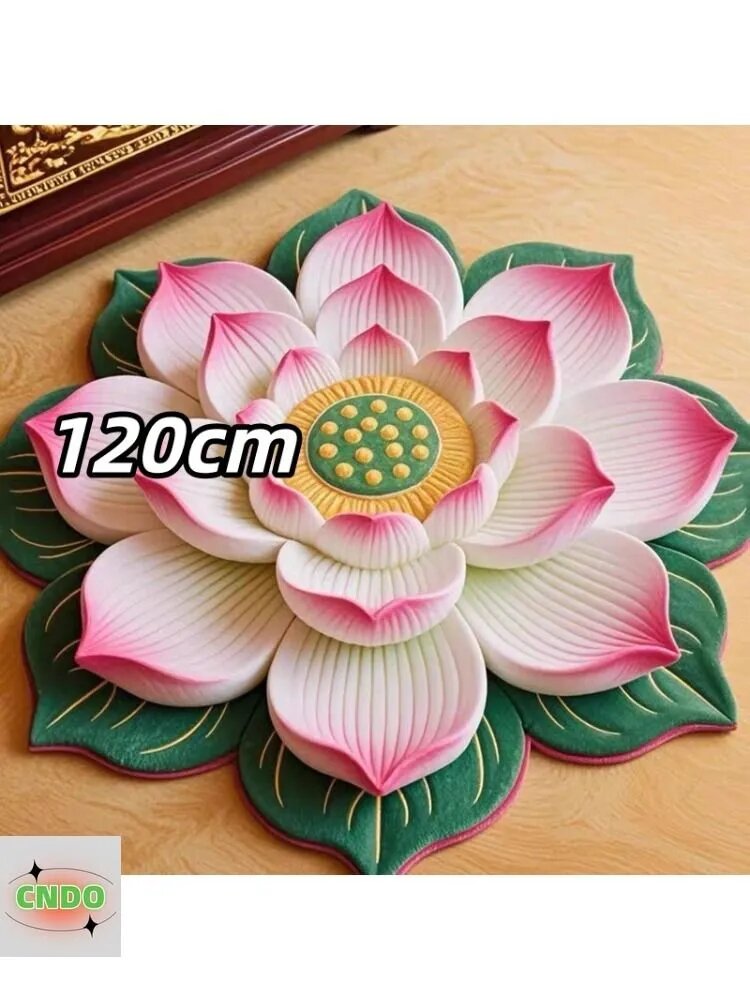 Коврик ковер с лотосом 120 см для гостиной и спальни, круглый мягкий ковер.