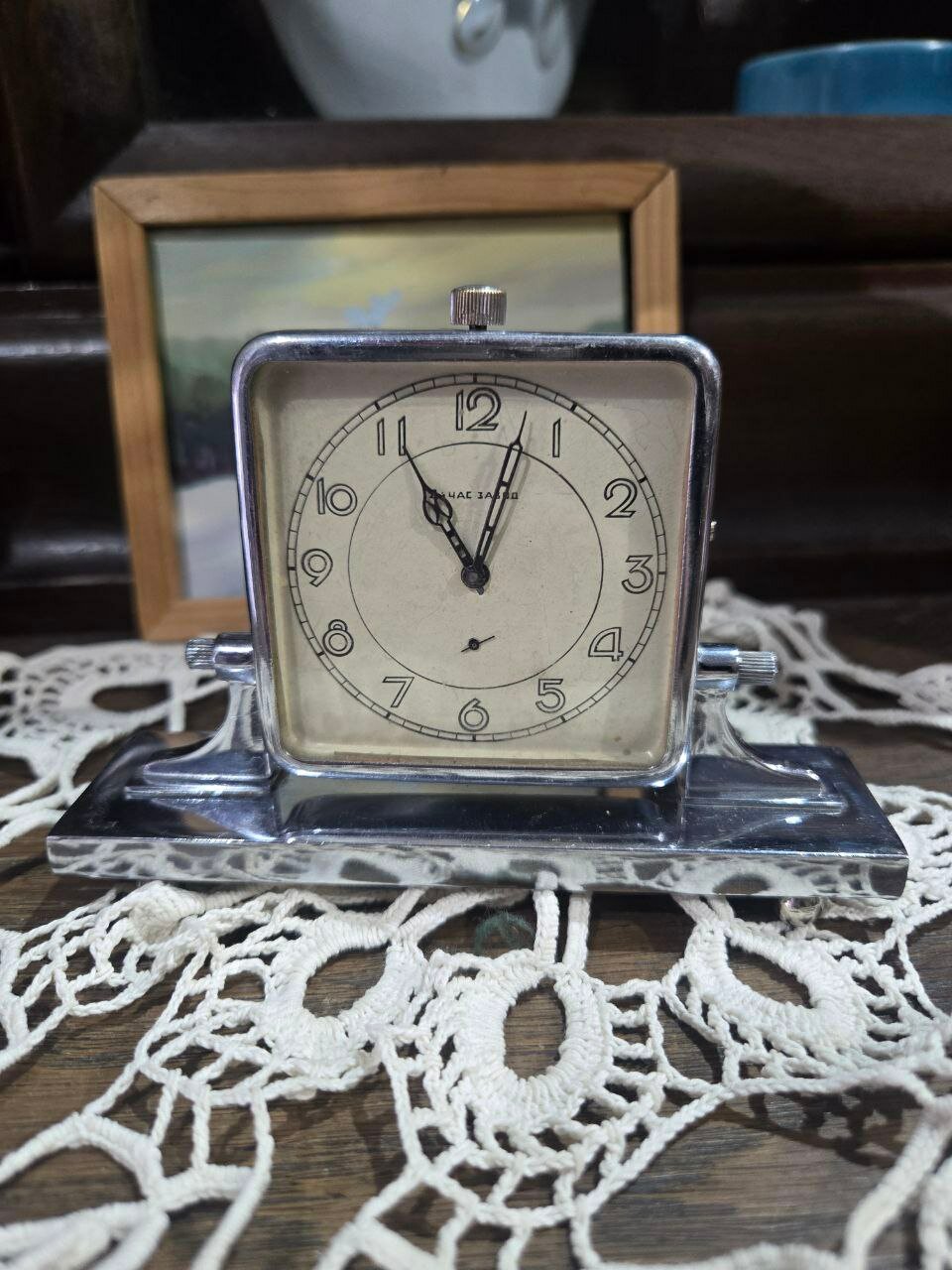 Часы настольные 2 часовой завод винтажные советские, 1940 гг СССР