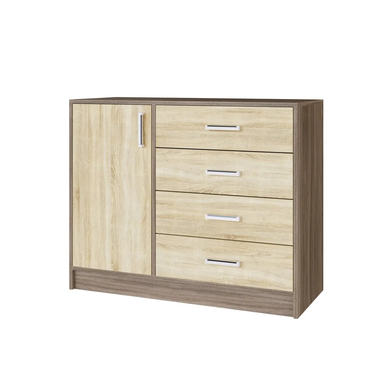 Комод «Катрин 6» роликовые направляющие, ЛДСП (Ясень темный/Дуб сонома) 100х43х83