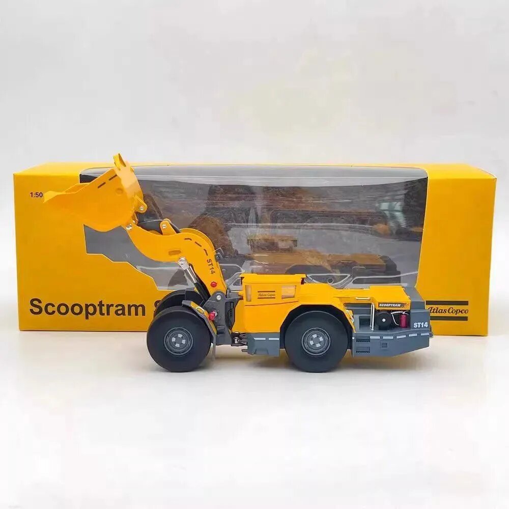 Коллекционная модель подземного погрузчика Atlas Copco Scooptram ST14 1:50, металл/пластик, желтый — фото 1