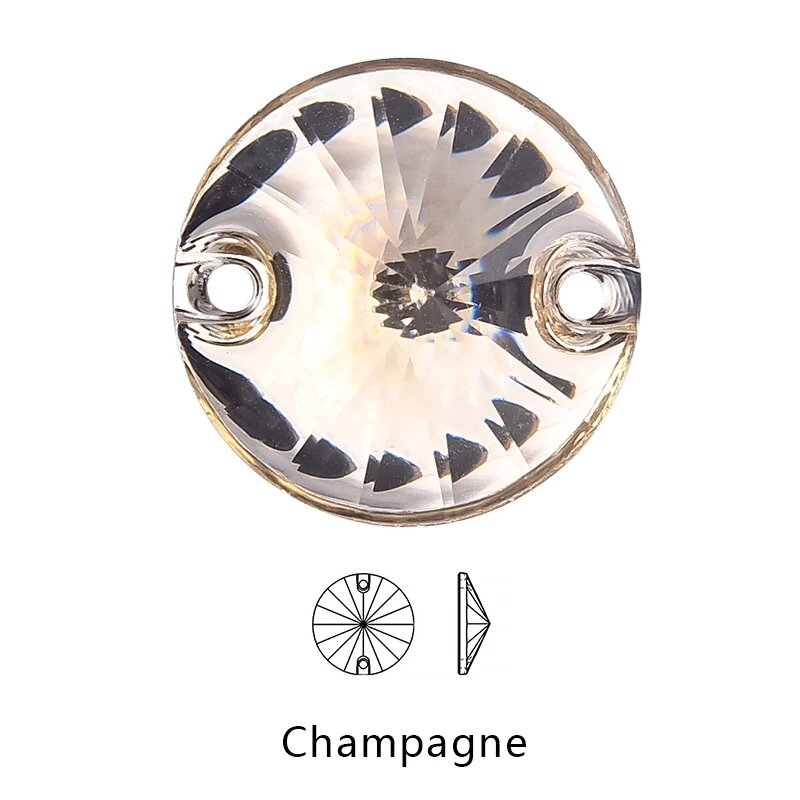 Стразы Rivoli Champagne 10 мм, 100 шт