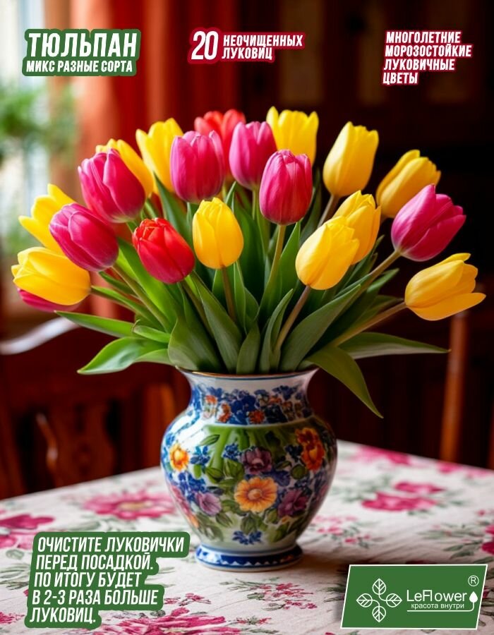 Тюльпан, Микс 20 шт, неочищенные