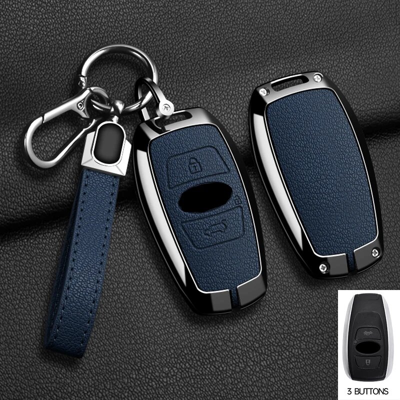 Чехол для ключей из цинкового сплава с брелоком для Subaru BRZ XV SV Forester Legacy A-style 2 Blue