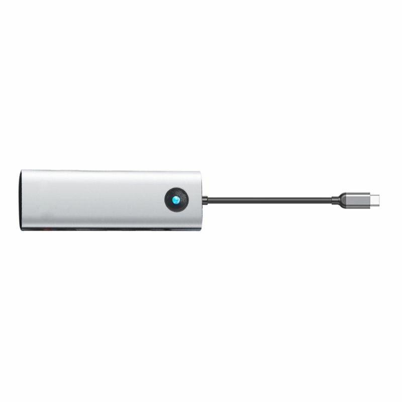 Док-станция 10 в 1 Thunderbolt 4 с мультиинтерфейсным USB-удлинителем-серебристый