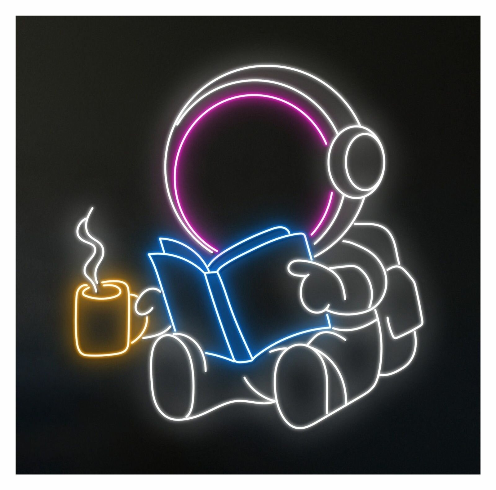 Неоновая Вывеска Книга 58см
