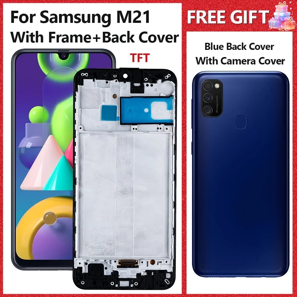 6,4-дюймовый OLED-дисплей для Samsung Galaxy M21 SM-M215F/DSN ЖК-дисплей с цифровым TFT Blue Kit