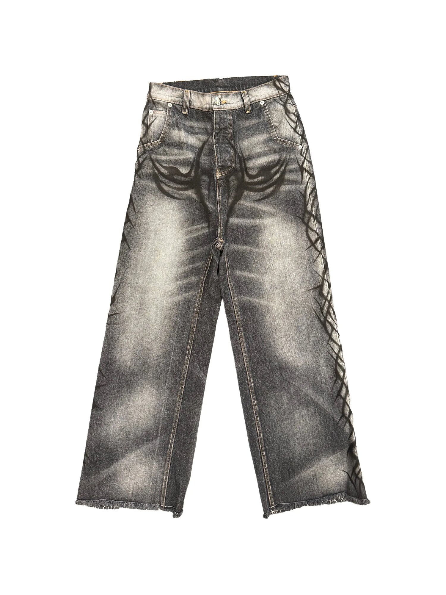 Джинсы Graffiti-details wide-leg jeans 