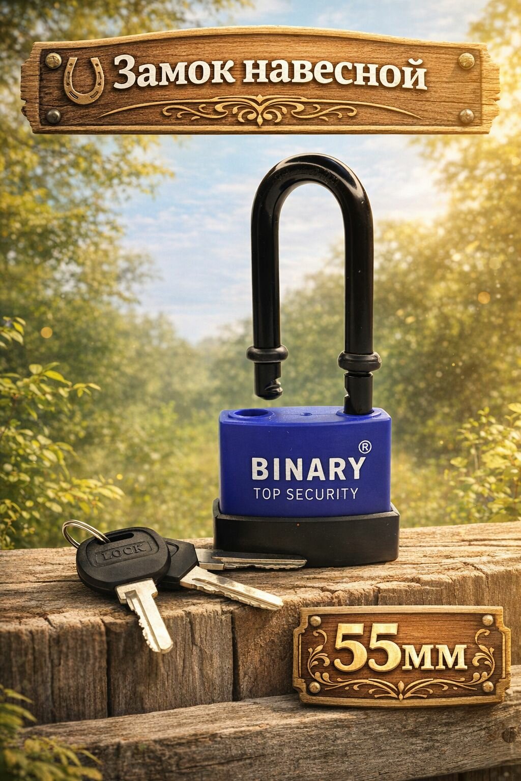 Замок навесной маленький с ключами 55мм