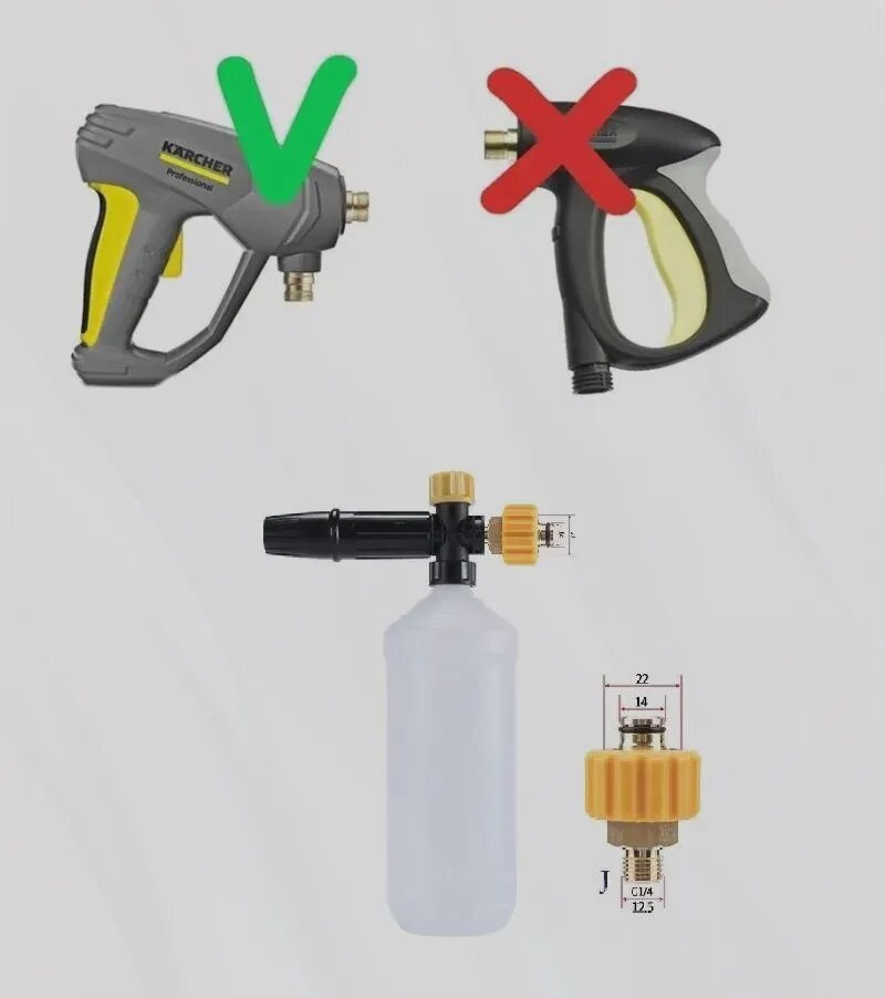 Пенная насадка, пенообразователь, пеногенератор для минимоек KARCHER HD EASY LOOK