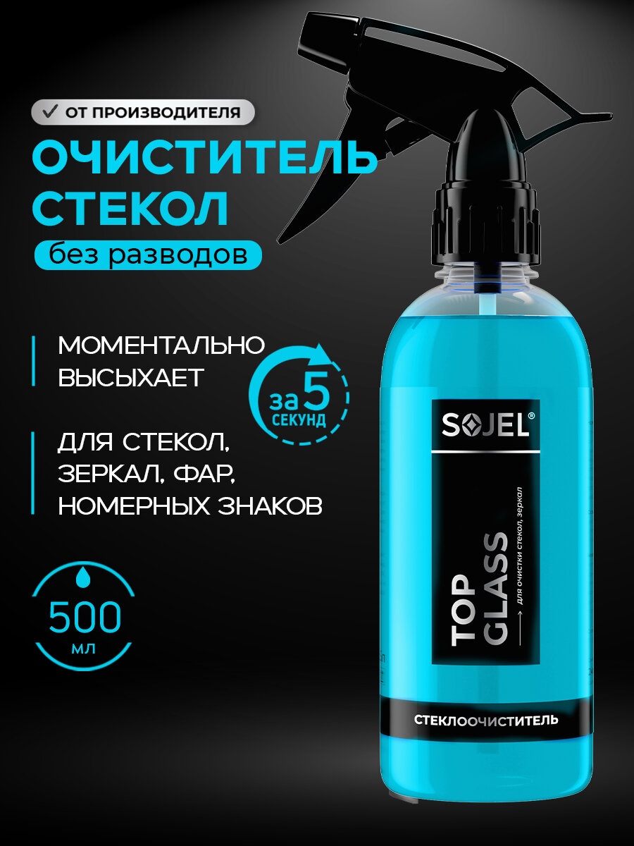 Очиститель стекол автомобиля 500 мл. жидкость для мытья стекол средство для очистки стекол автохимия